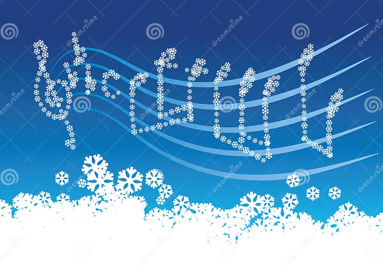 Winter music stock vector. Illustration of retro, notation - 11539886