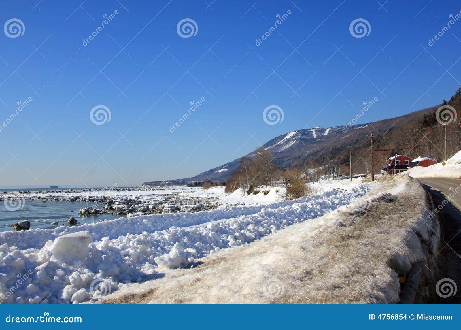 Winter near the river stock photo. Image of snow, landscape - 4756854
