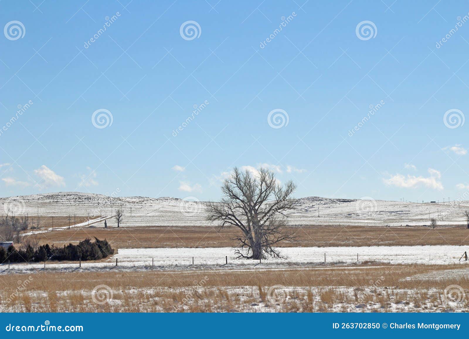 Winter Nebraska Countryside Stock Photo - Image of clouds, landscape ...