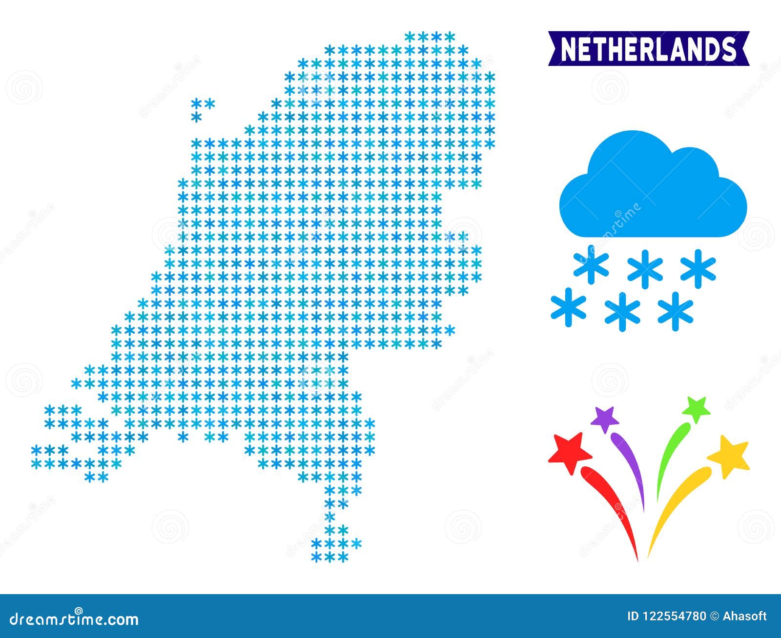Frozen Netherlands Map stock vector. Illustration of organized - 122554780