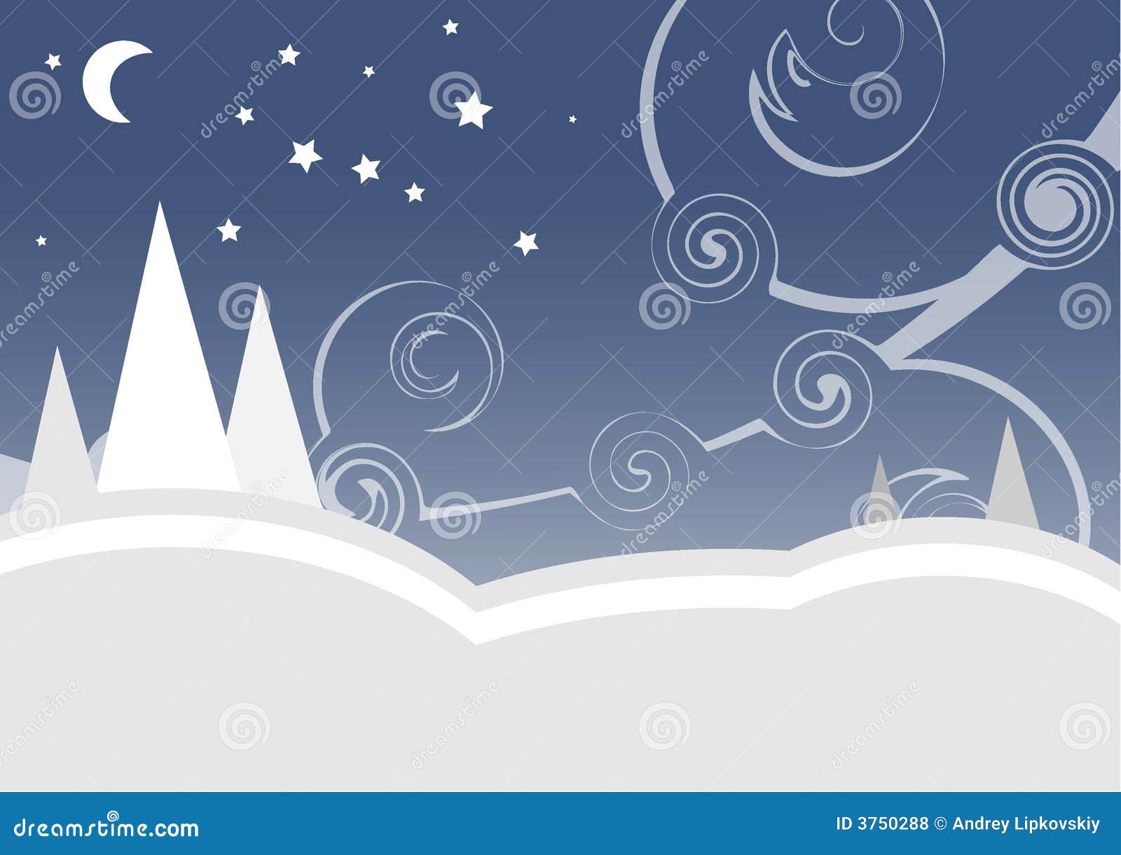 Winter night stock vector. Illustration of star, christmas - 3750288