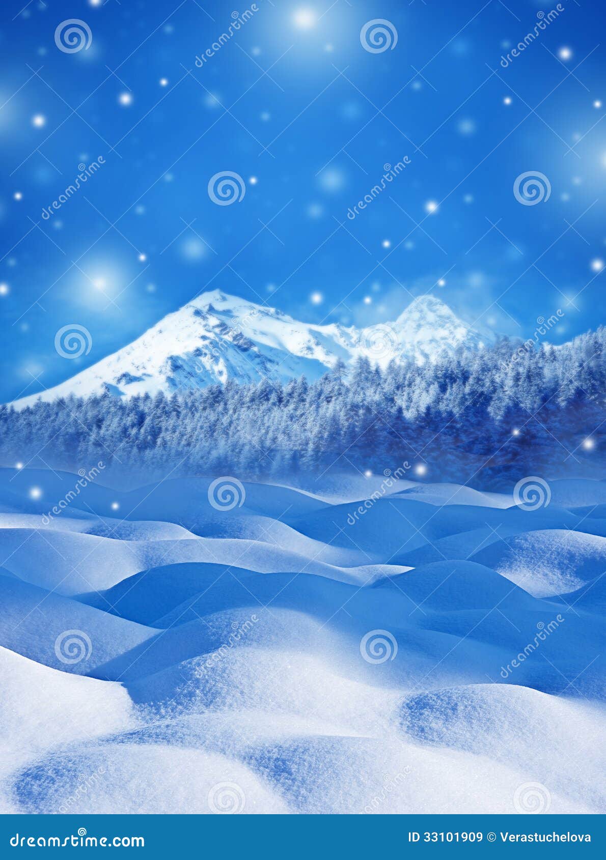 Winter night stock image. Image of mountains, cool, icicle - 33101909