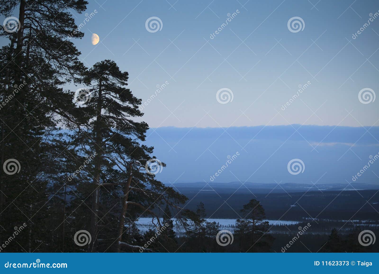 Moonlight Landscape Of Vettore Mountain. Italy Stock Image ...