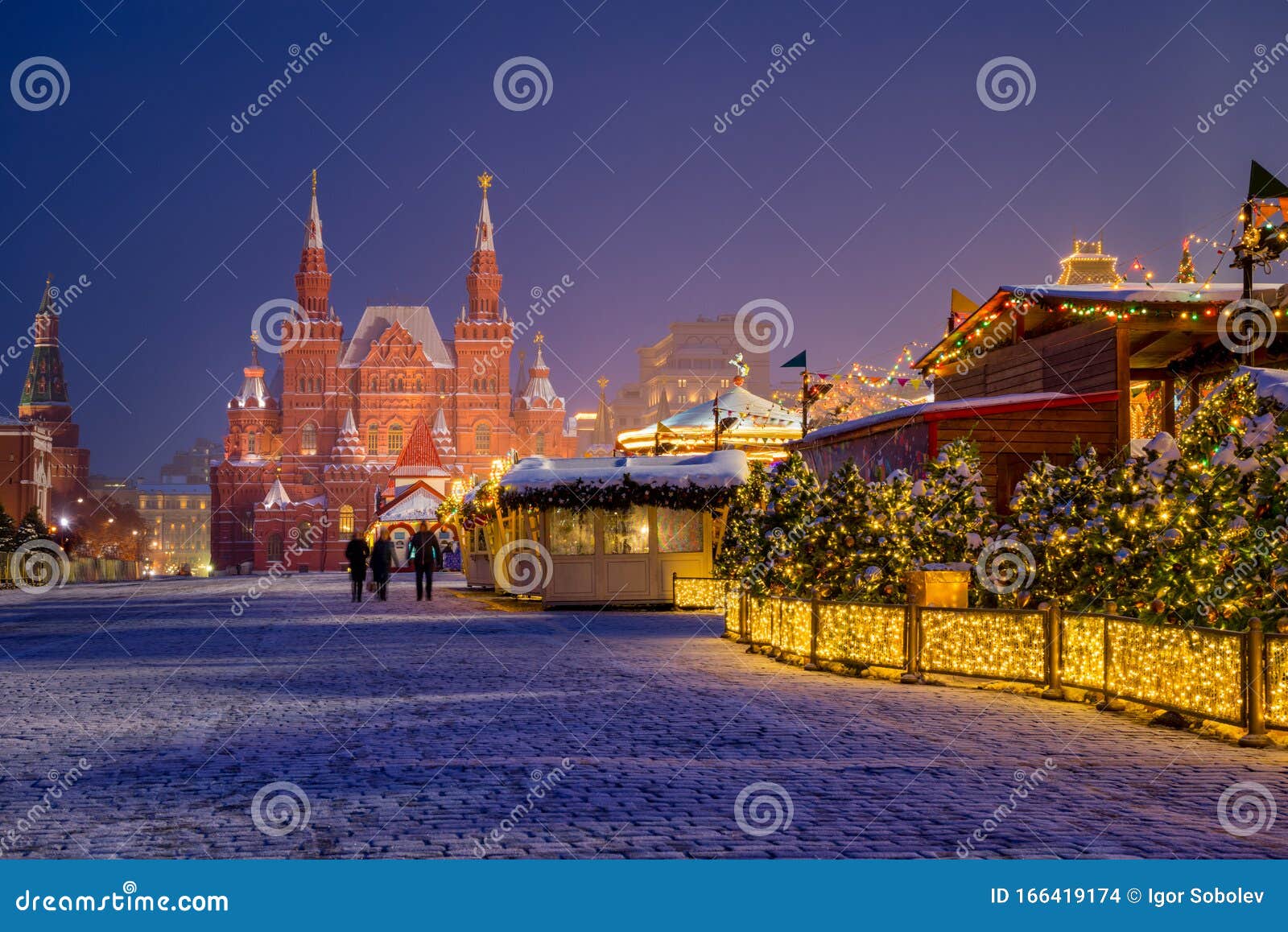 Winter Night on the Red Square in Moscow Stock Photo - Image of russia ...