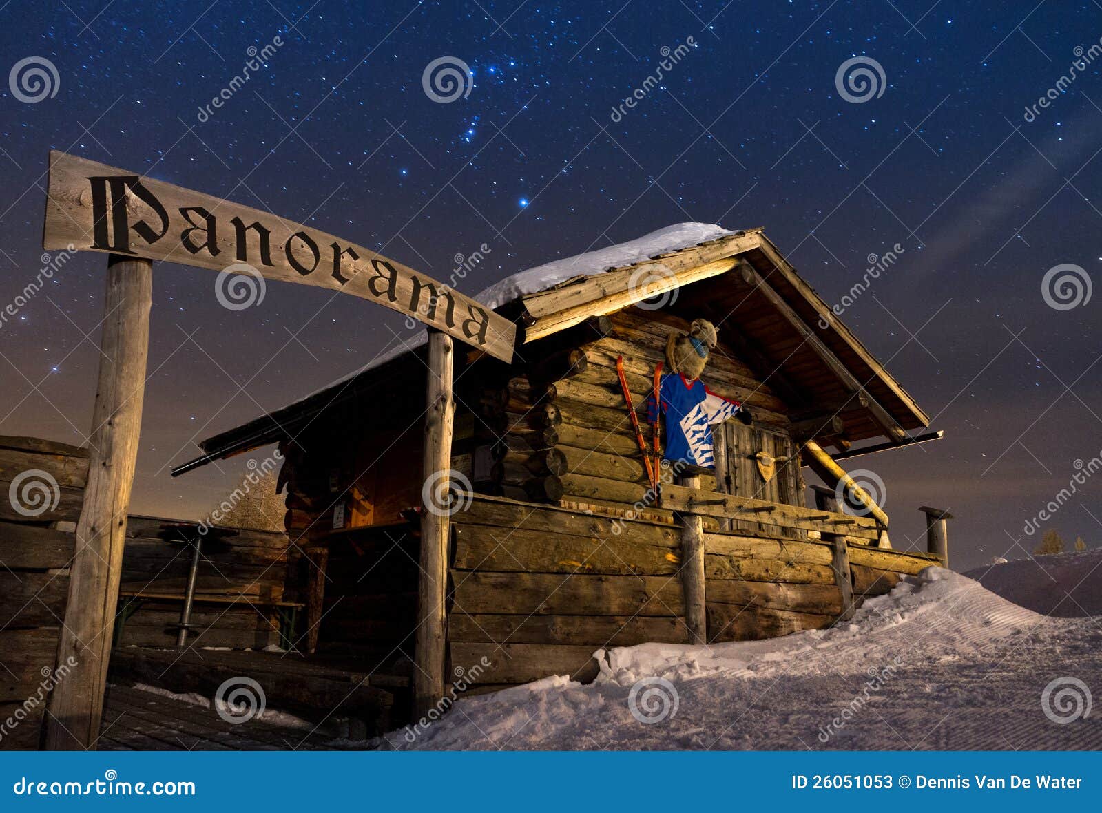 Winter night shack stock image. Image of mountains, shack - 26051053