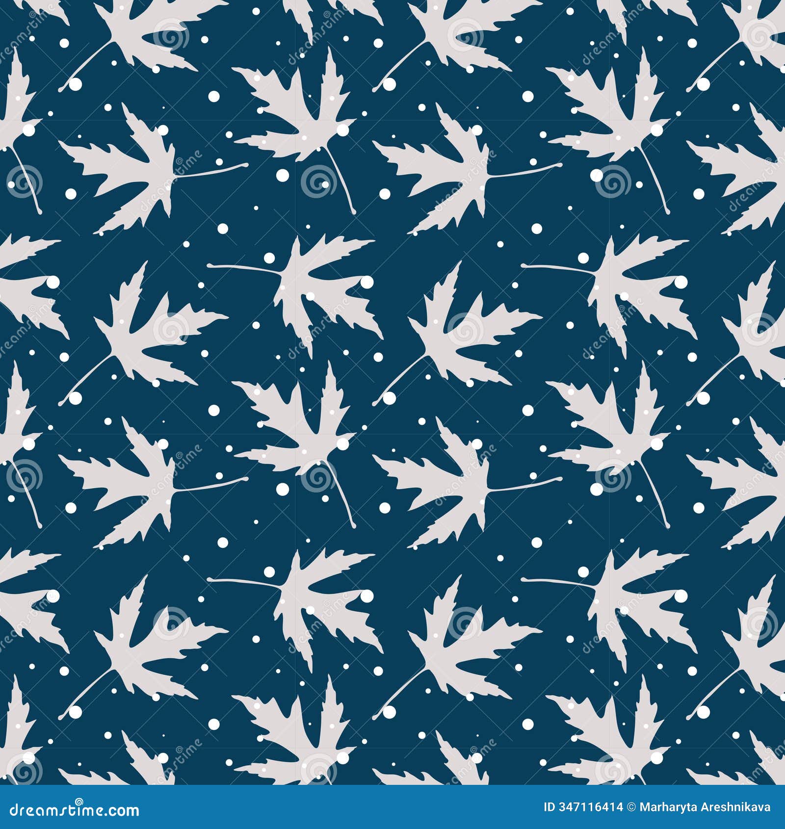 Winter Night Sky Pattern with Snowflakes and Cold Leaves on Dark ...