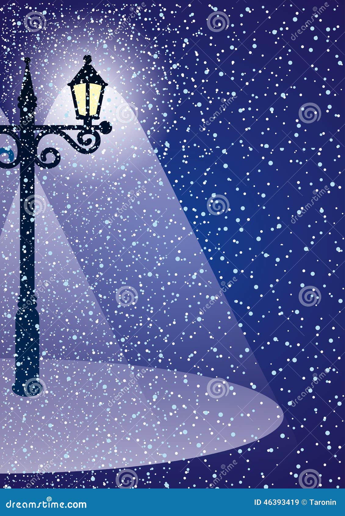 Winter night. stock vector. Illustration of celebration - 46393419