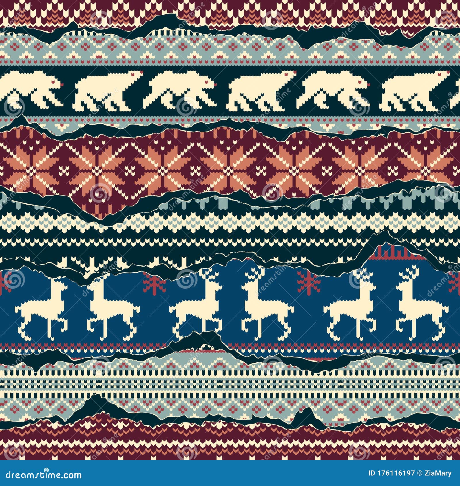 Winter Nordic Style Knitted Jacquard Stock Vector - Illustration of ...