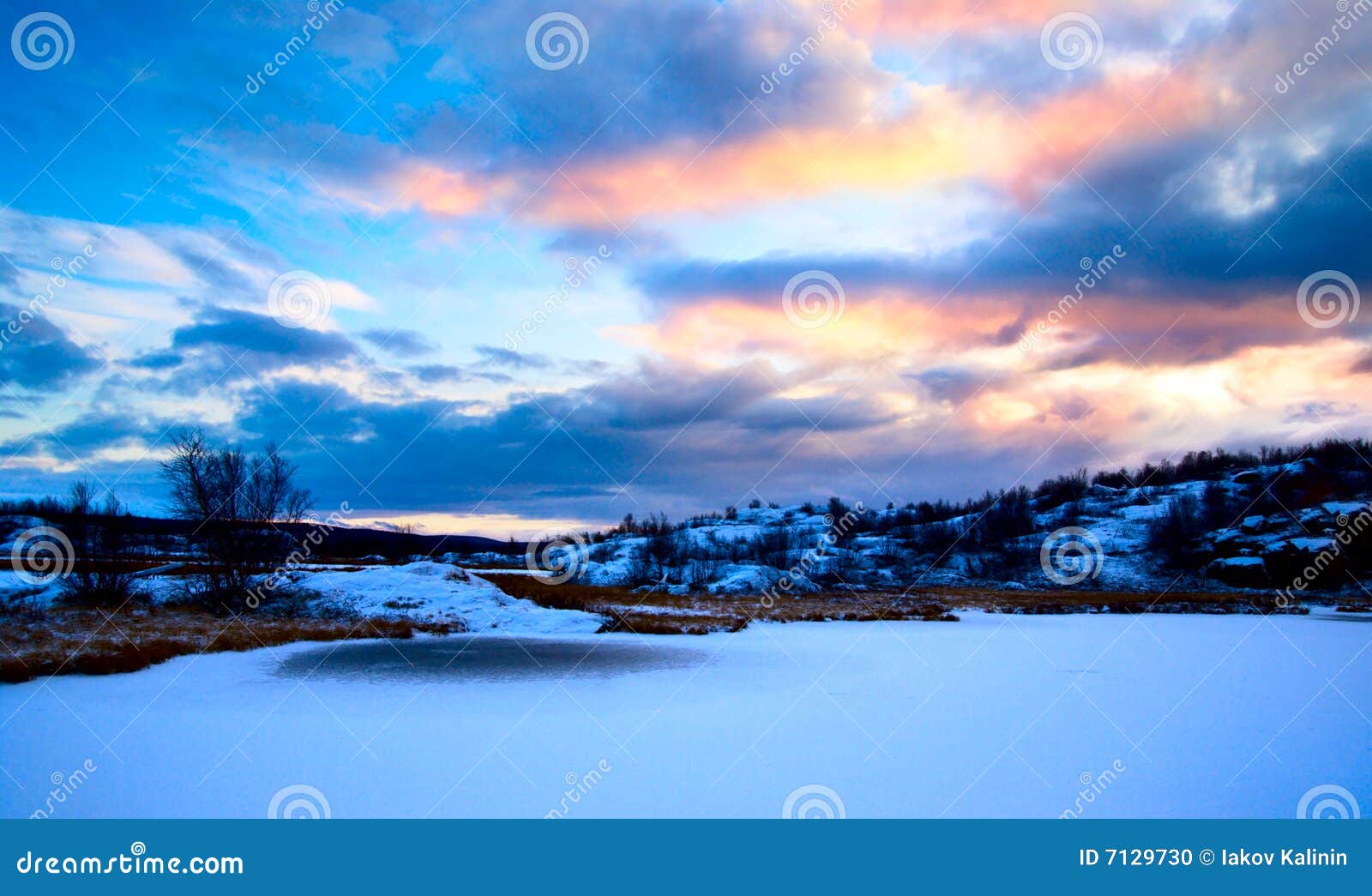 Winter north lake stock photo. Image of nature, cold, dark - 7129730
