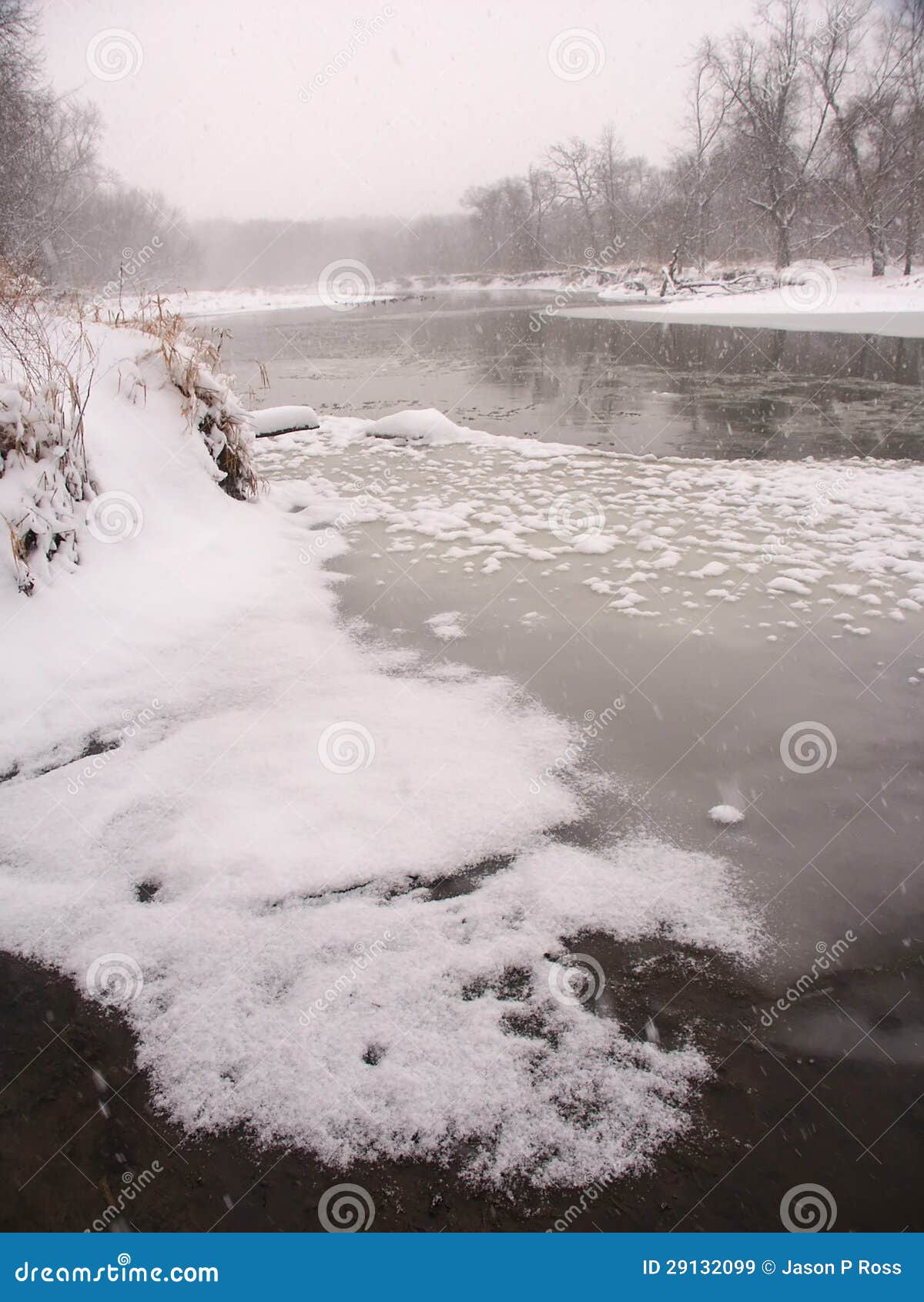 Winter in Northern Illinois. Stock Image - Image of river, county: 29132099
