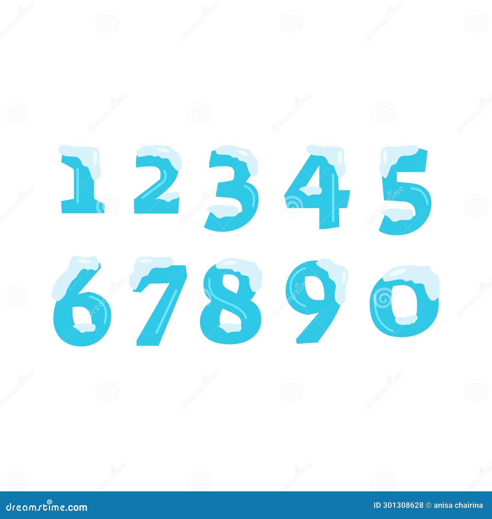 Winter Number Font Vector Design Stock Vector - Illustration of cool ...
