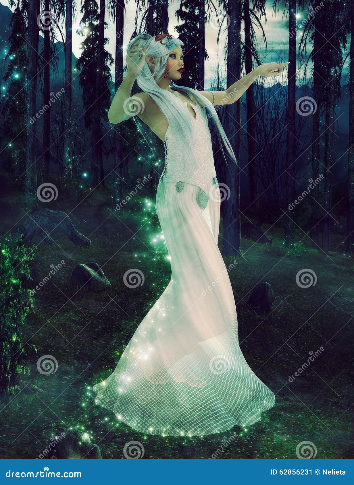 Winter nymph dancing stock illustration. Illustration of wood - 62856231