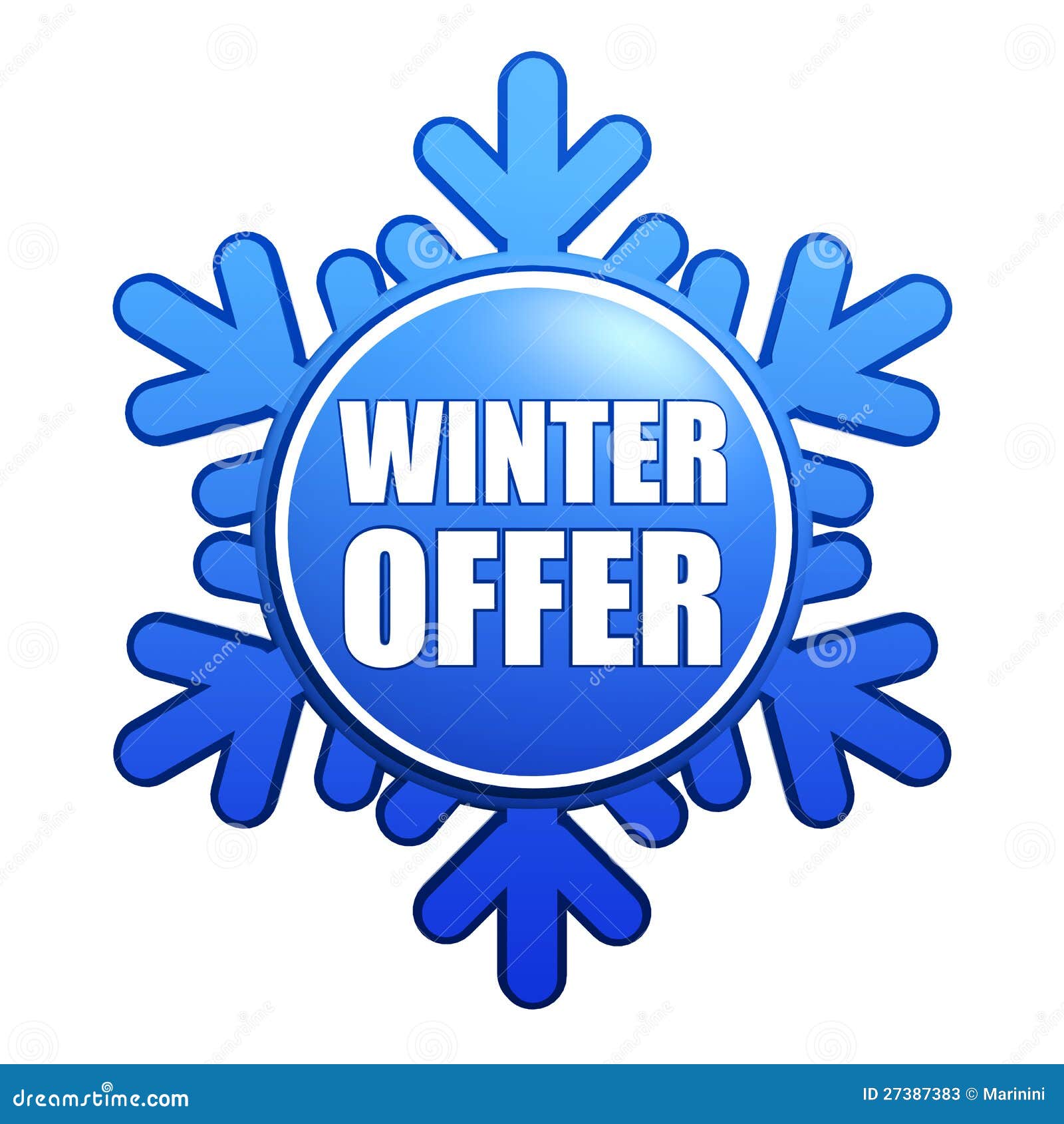Winter Offer Snowflake Label Stock Illustration - Illustration of bank ...