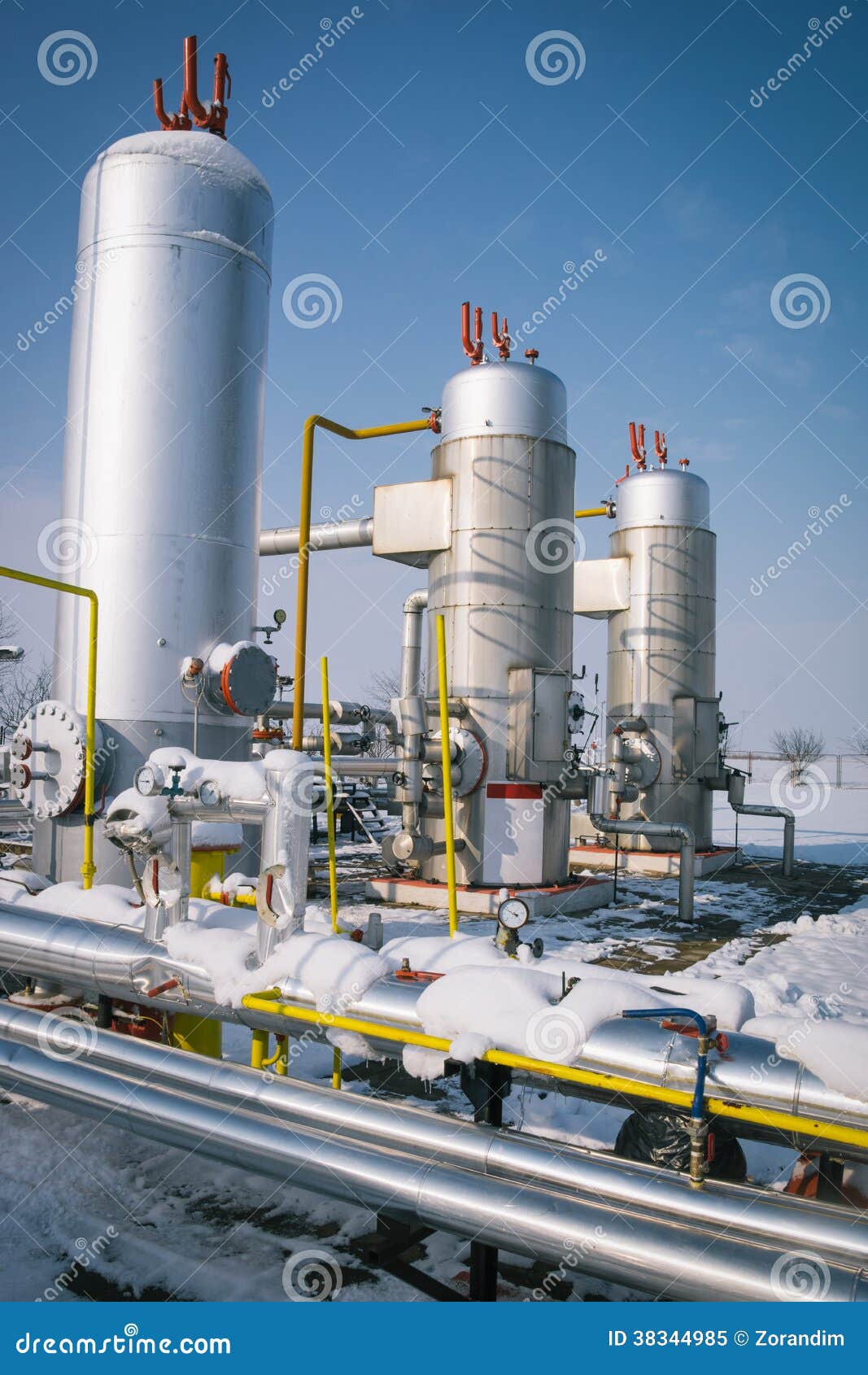 Winter Oil and Gas Industry Stock Image - Image of petrochemical ...