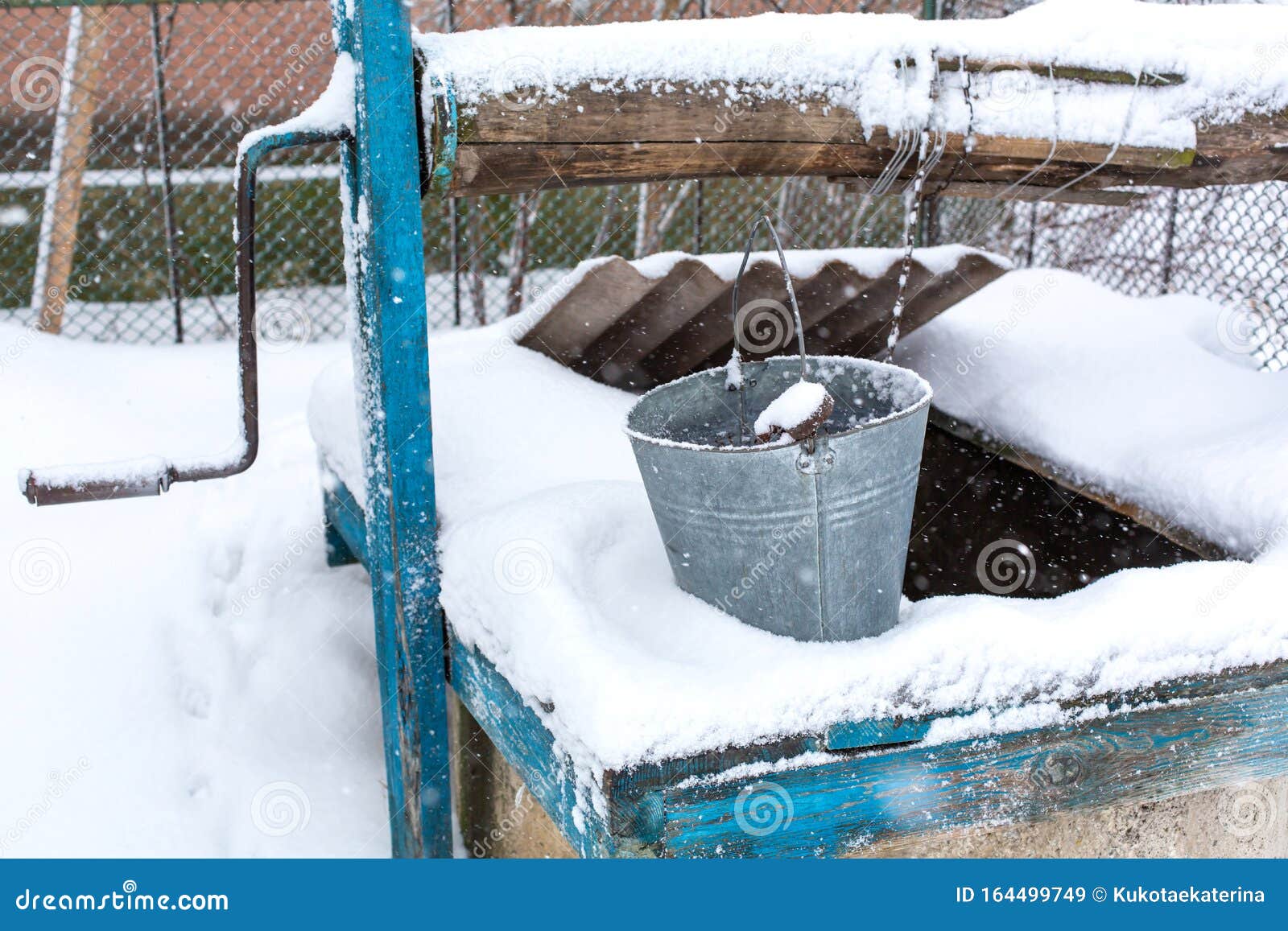Winter. an Old Water Well is Covered in Snow Stock Image - Image of ...