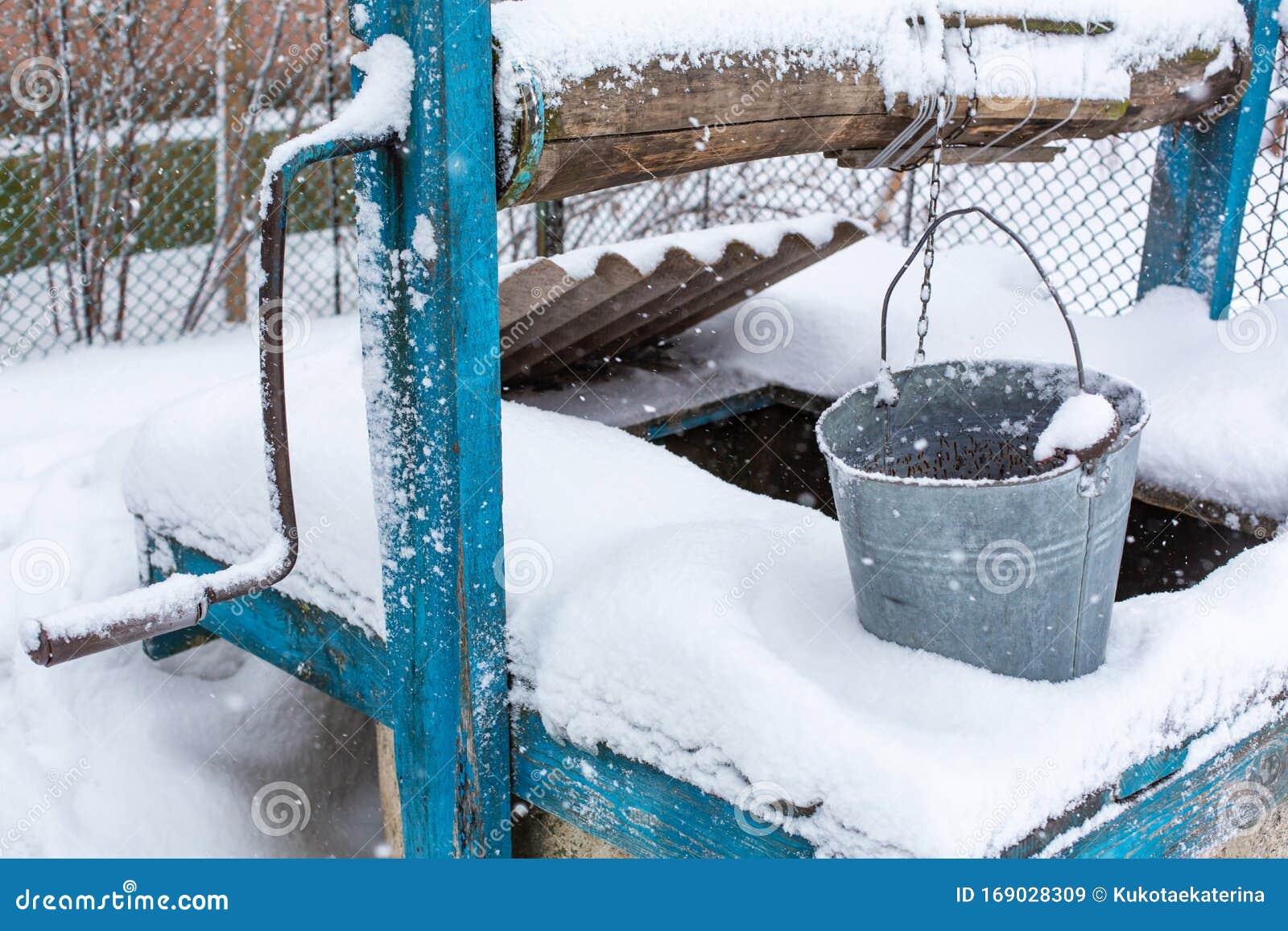 Winter. an Old Water Well is Covered in Snow Stock Image - Image of ...