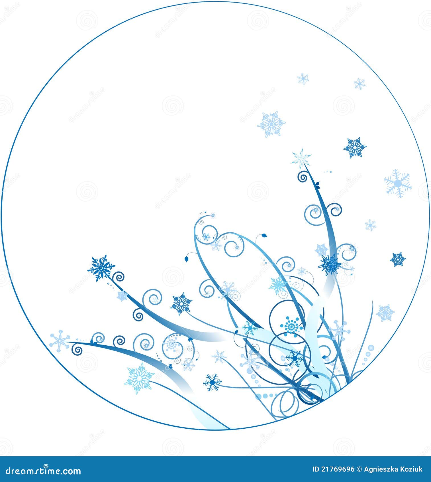 Winter Ornament Circle Design Stock Illustration - Illustration of ...