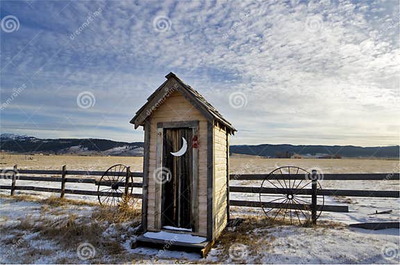 Winter Outhouse stock image. Image of mountains, show - 22741553