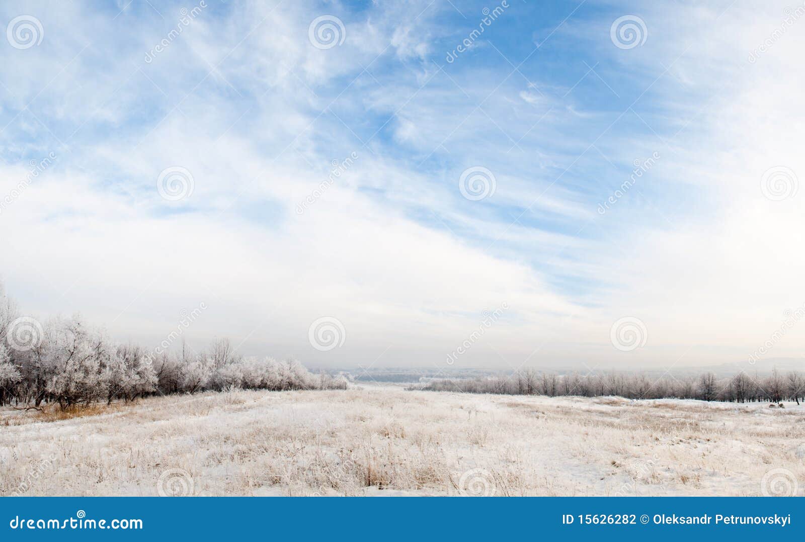 Winter Panorama with Beautiful Blue Sky Stock Photo - Image of nature ...