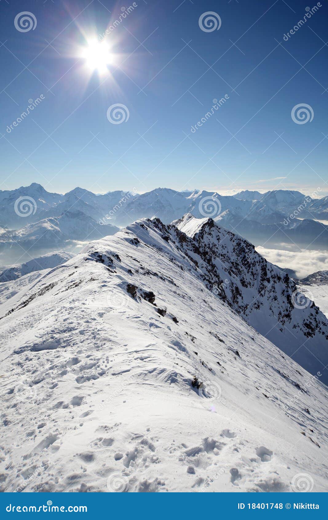 Winter Panorama, Snowy Mountains Stock Photo - Image of clouds, lift ...