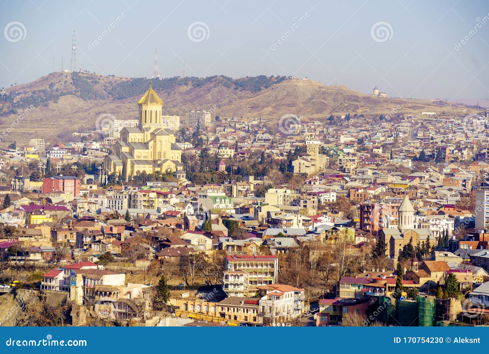 Winter Panorama of Tbilisi from a Bird`s Eye View Editorial Image ...