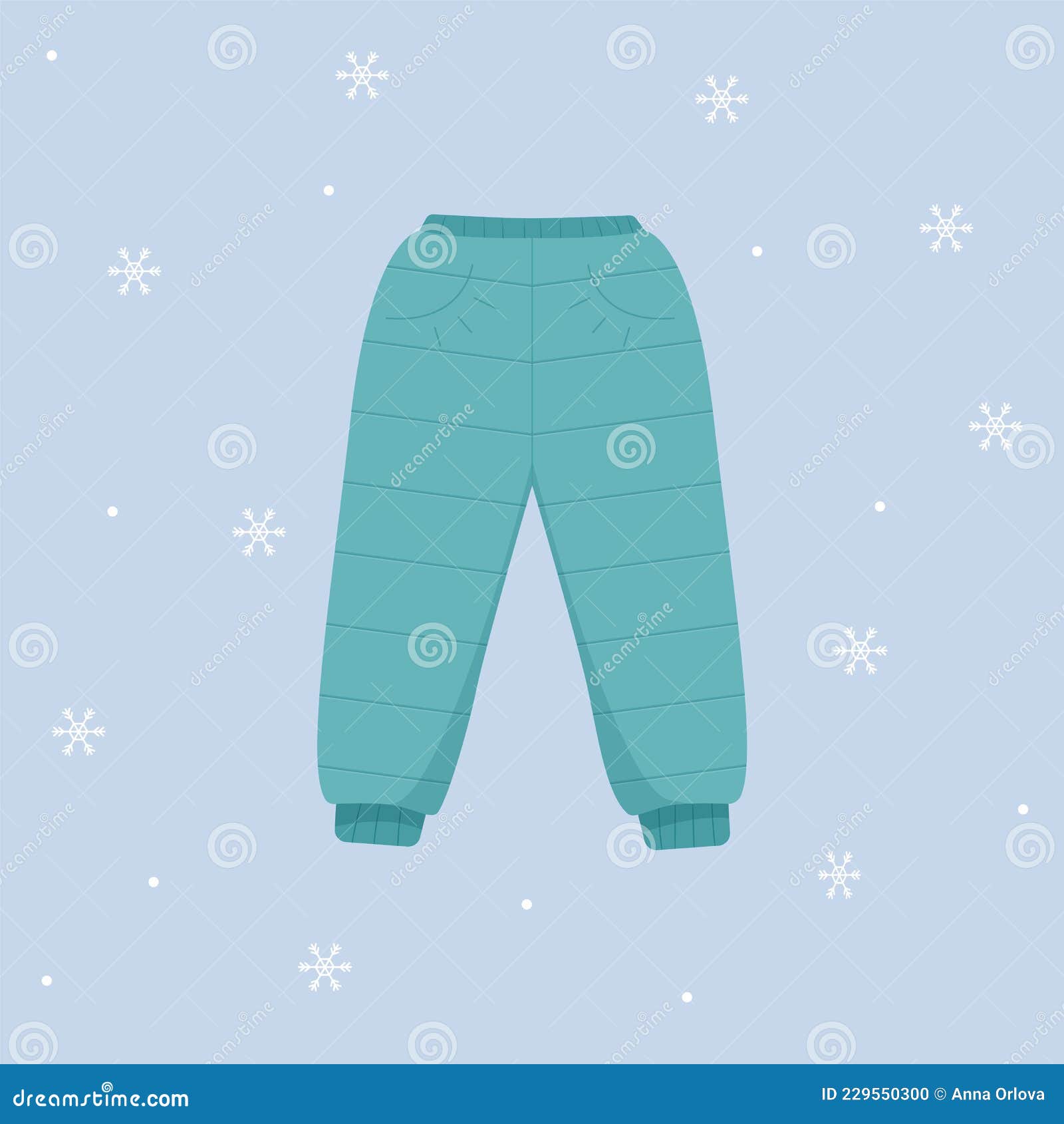 Winter Pants. Warm Pants. Winter Clothing Flat Vector Illistration ...