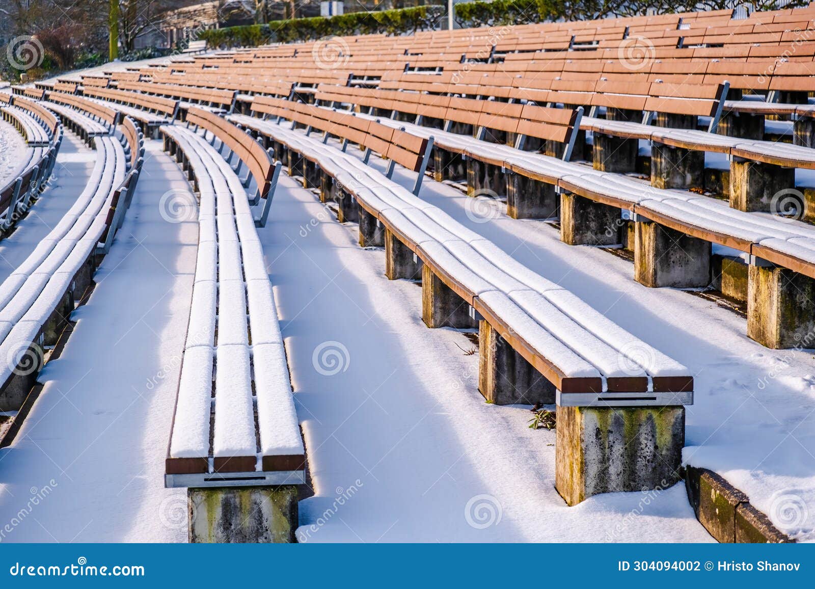 Winter in Park, Snow Fairy Tail Stock Photo - Image of tree, wooden ...