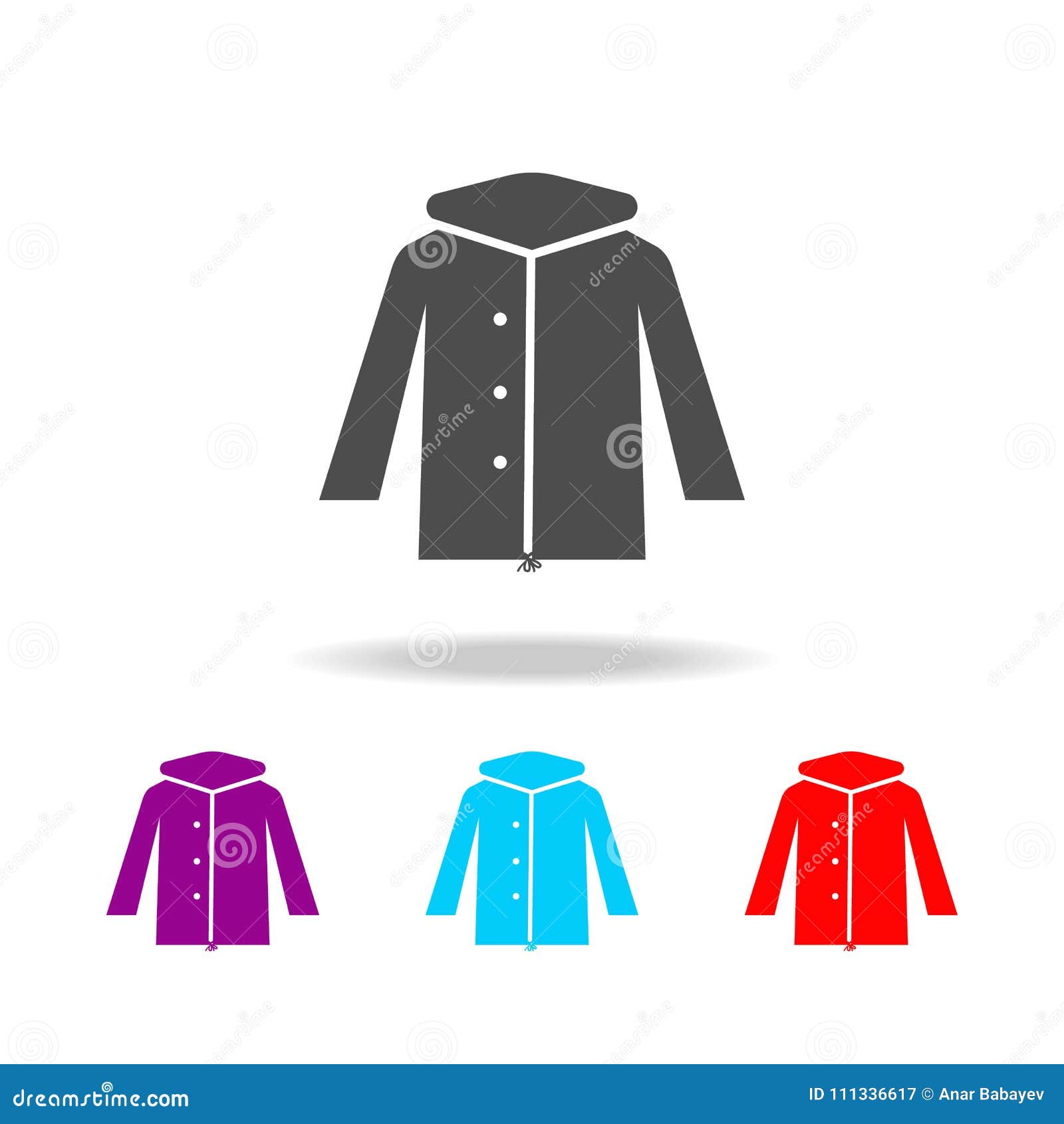 Winter Parka Jacket Icon. Elements of Clothes in Multi Colored Icons ...