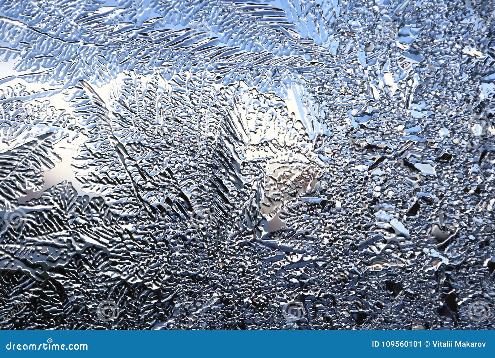 Winter Pattern of Ice Crystals on Glass Stock Image - Image of snow ...
