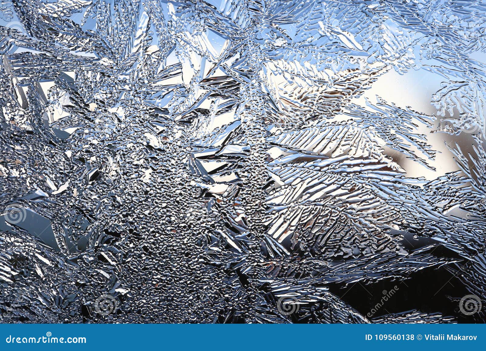 Winter Pattern of Ice Crystals on Glass Stock Photo - Image of drops ...