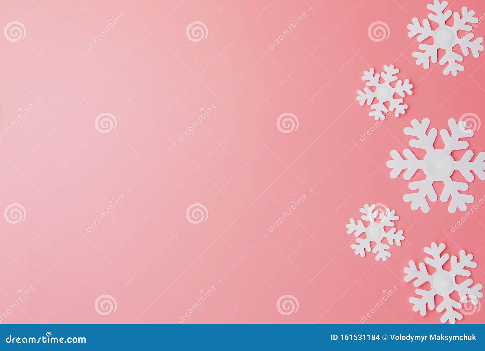 Winter Pattern Made of Snowflakes and on Pink Background. Christmas ...