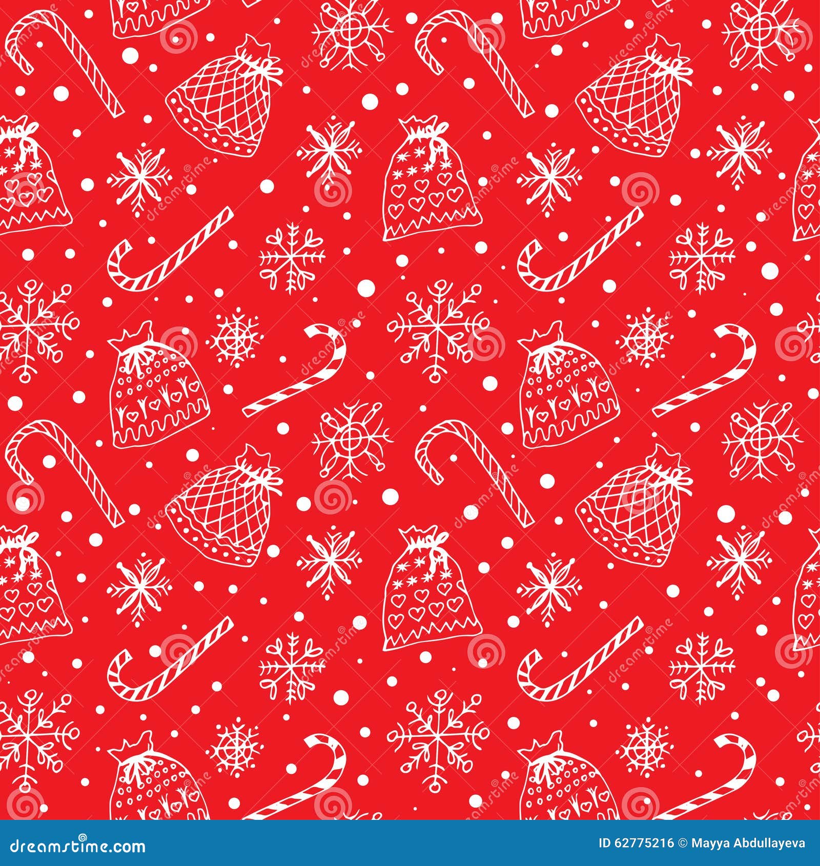 Winter Pattern with Snowflakes and Present Sacks Stock Vector ...