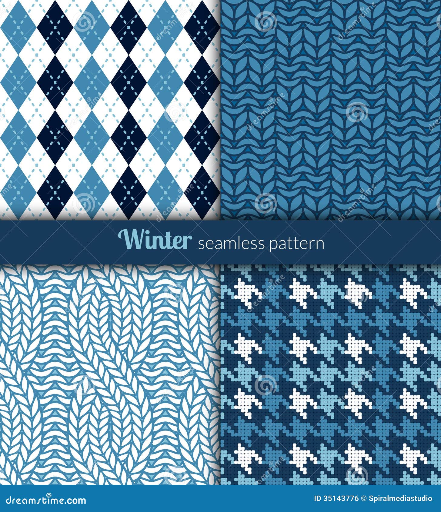 Winter patterns stock vector. Illustration of houndstooth - 35143776