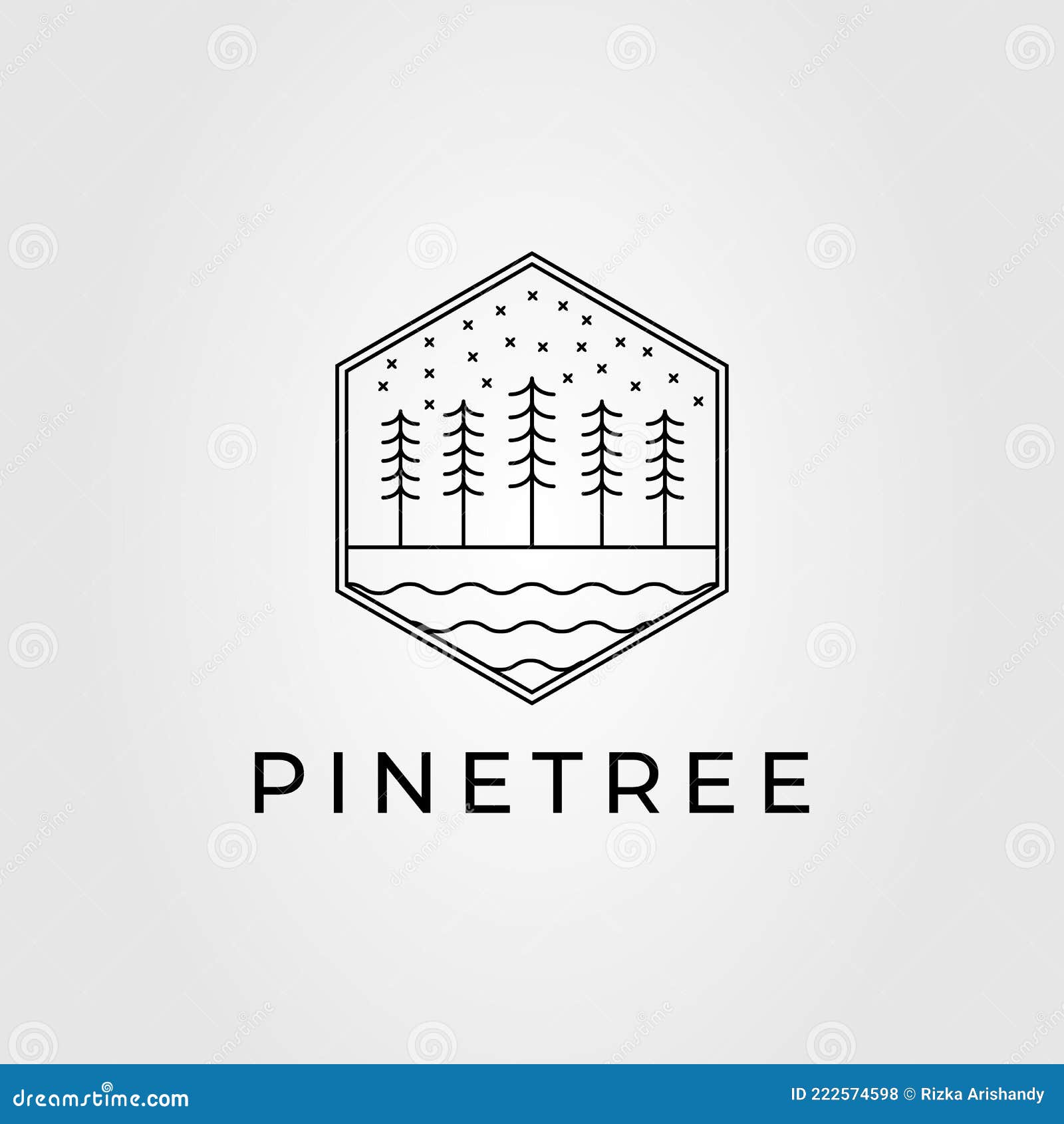 Winter and Pine Tree Outline Logo Vector Illustration Design Stock ...