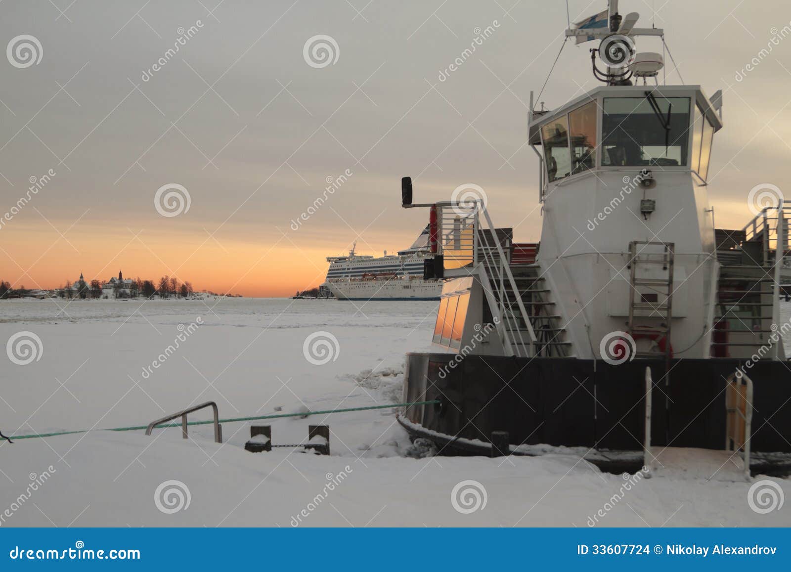 Winter in the port stock photo. Image of clouds, ladder - 33607724