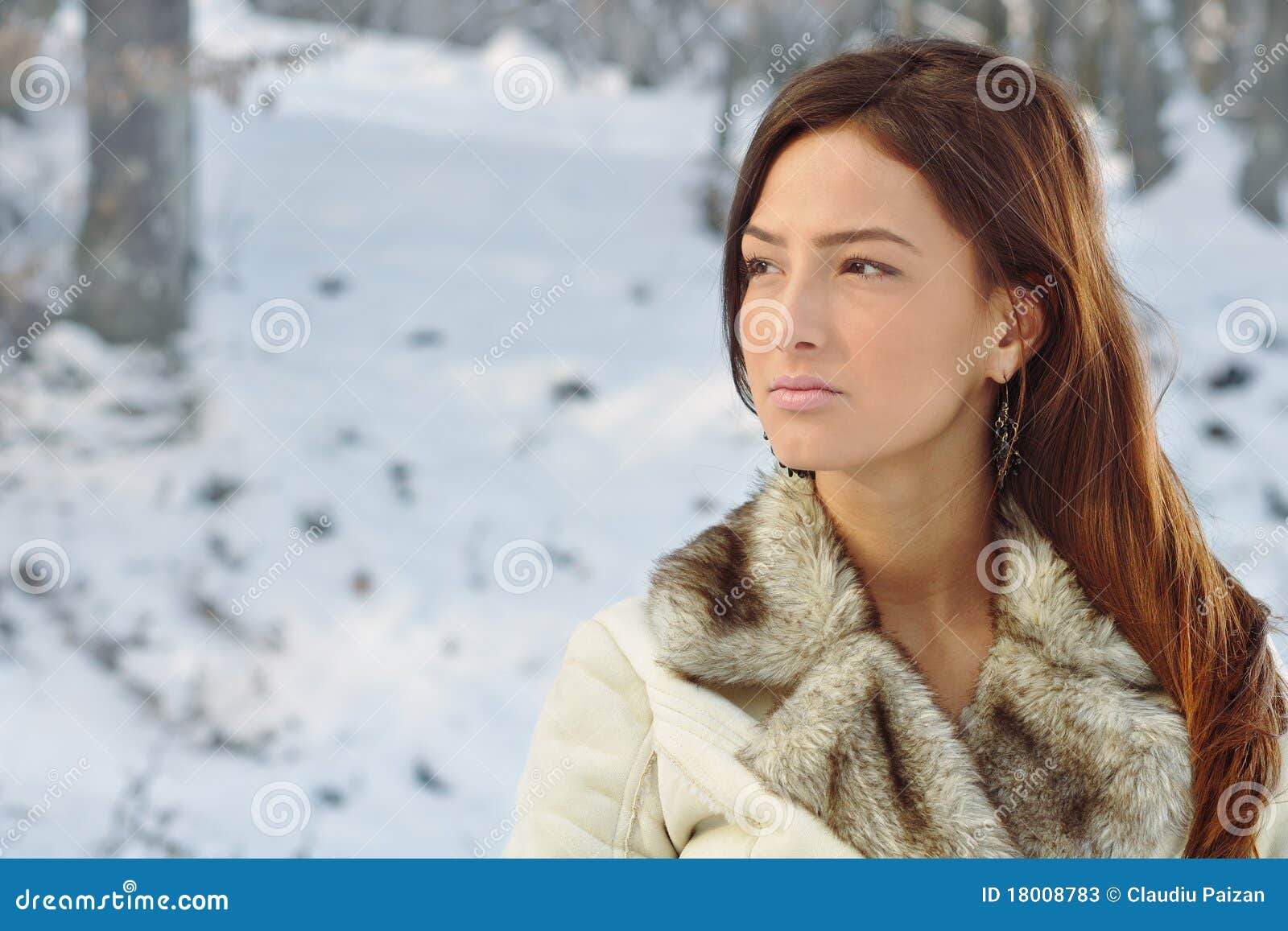 Winter portrait stock image. Image of young, serious - 18008783