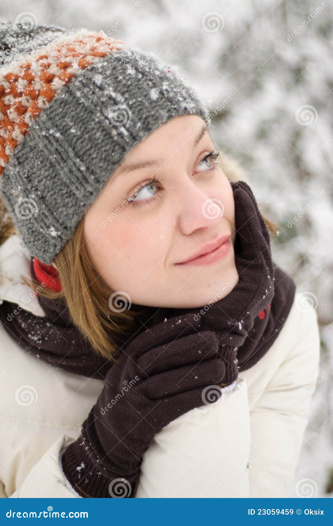 Winter portrait stock image. Image of hair, christmas - 23059459