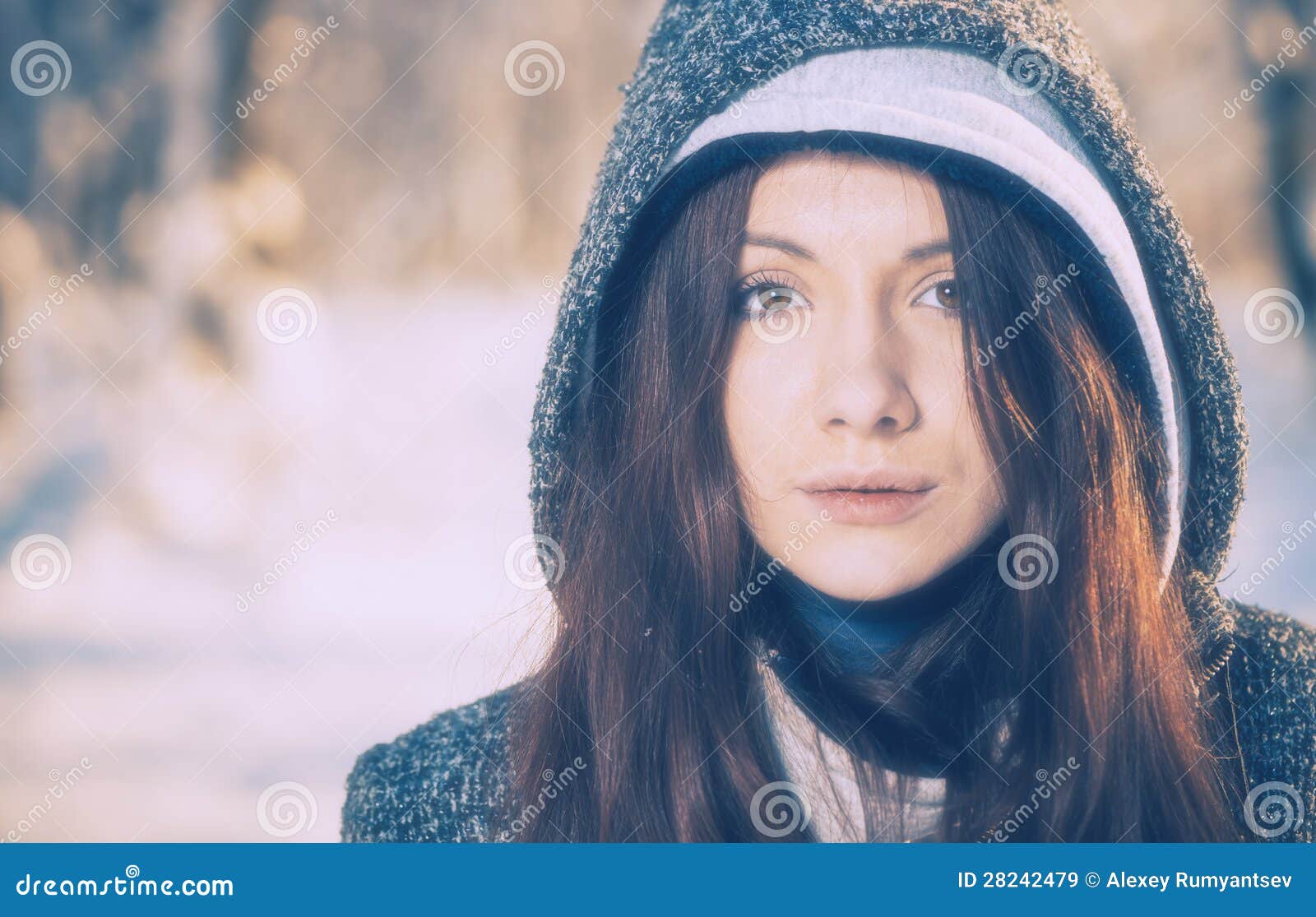 Winter portrait stock image. Image of attractive, beautiful - 28242479
