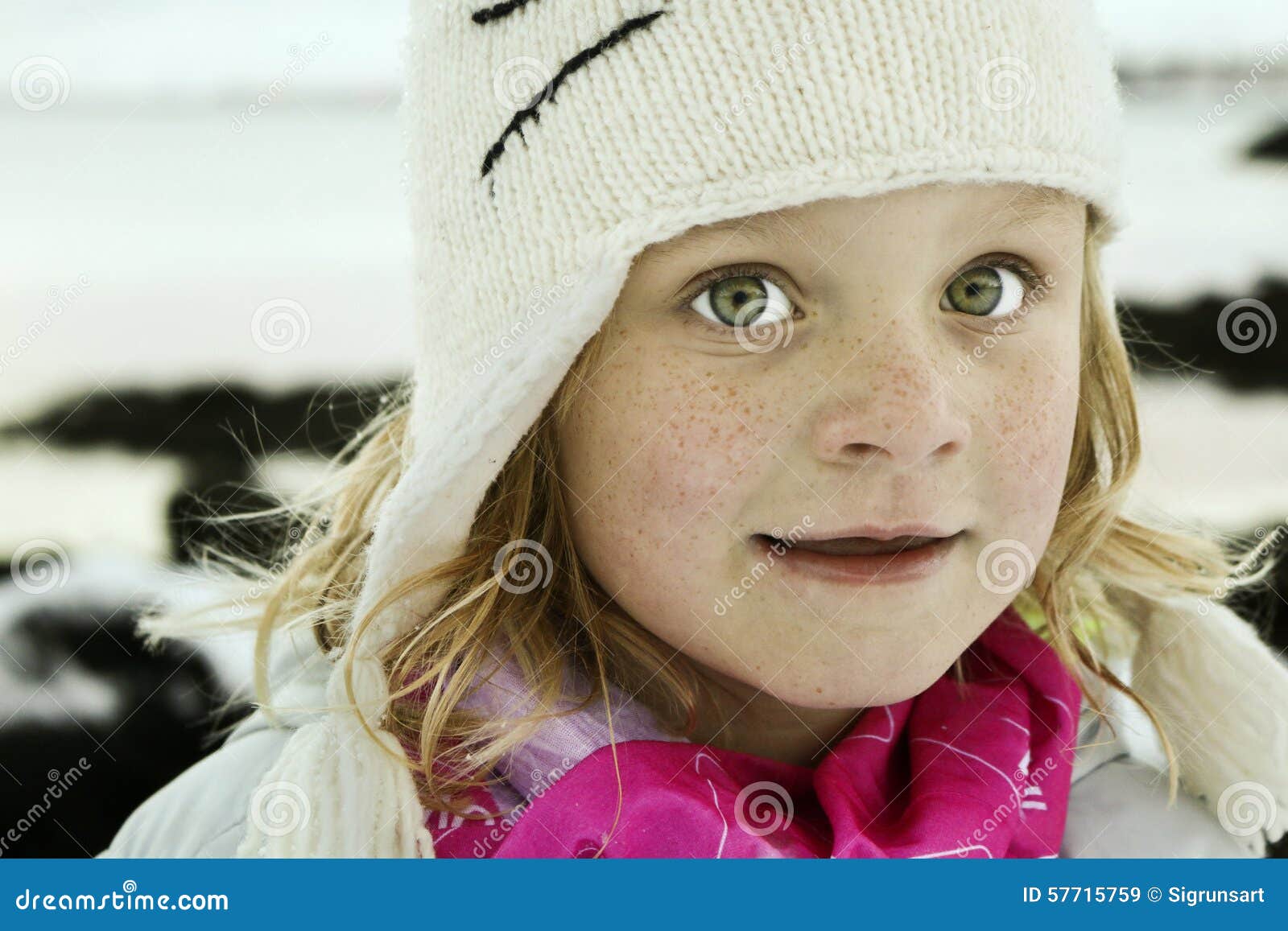 Winter Portrait stock image. Image of little, child, eyes - 57715759