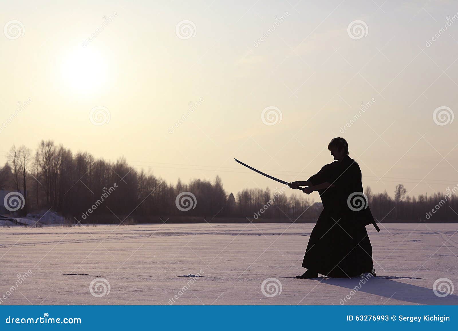 Winter Portrait Japanese Ninja Stock Image - Image of karate, martial ...