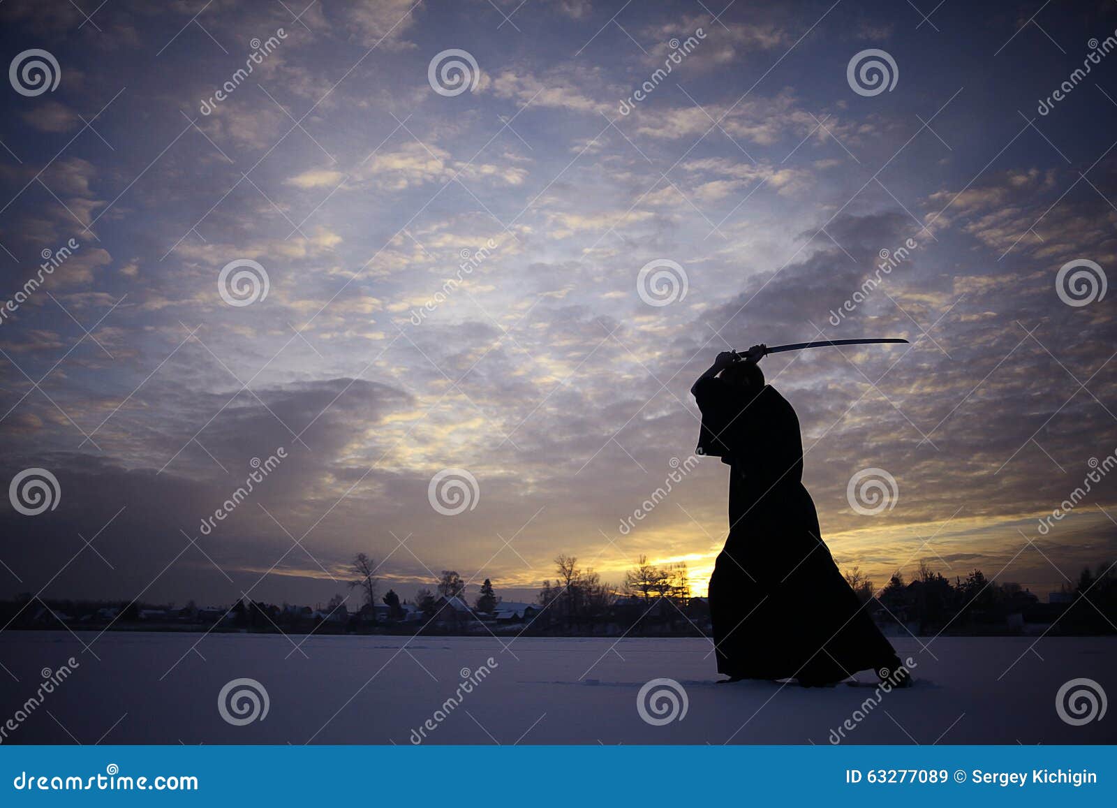 Winter Portrait Japanese Ninja Stock Image - Image of costume, combat ...