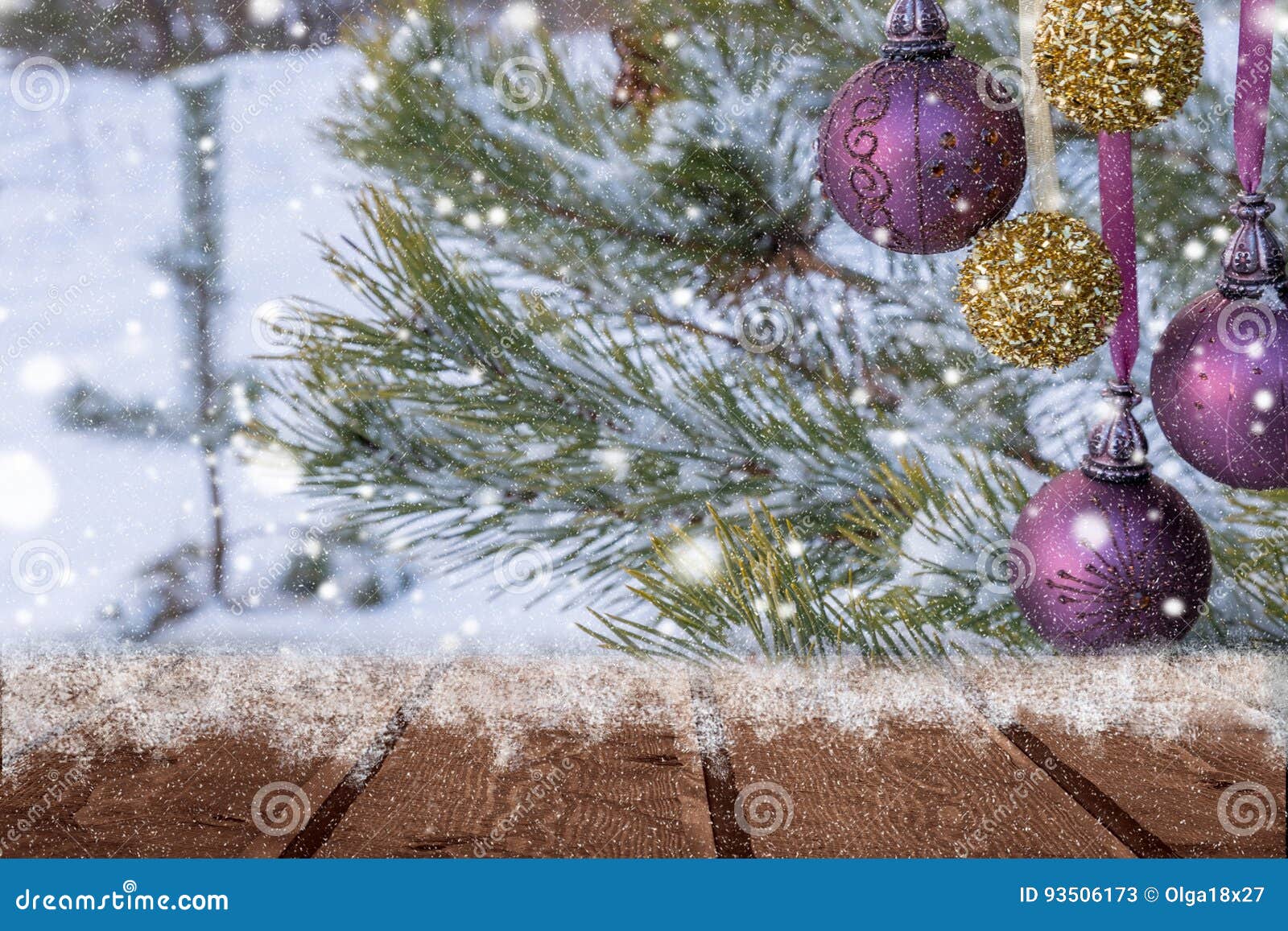 Winter Postcard. Christmas Decoration Stock Image - Image of plank ...