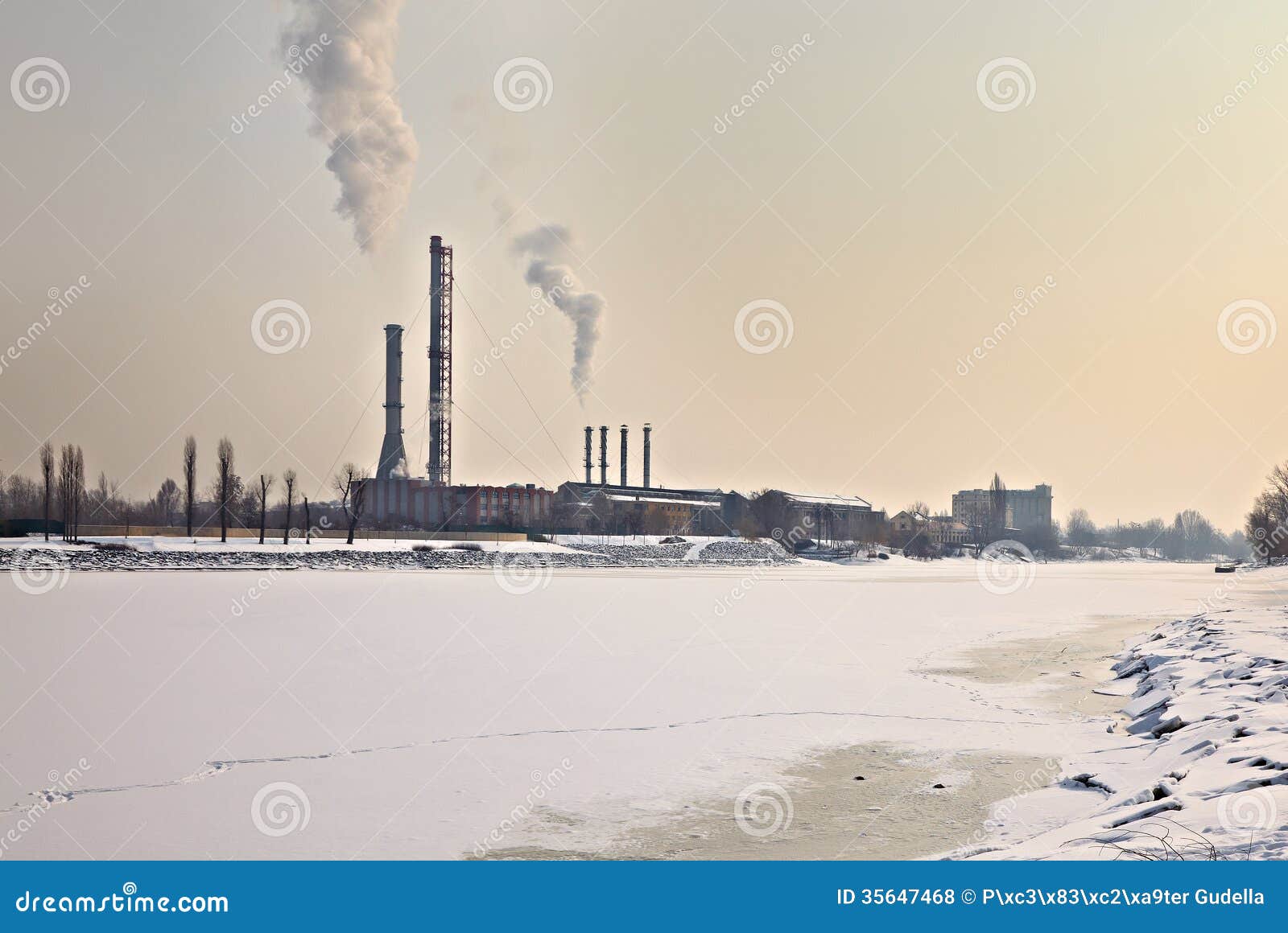 Winter Power Station stock photo. Image of powerplant - 35647468