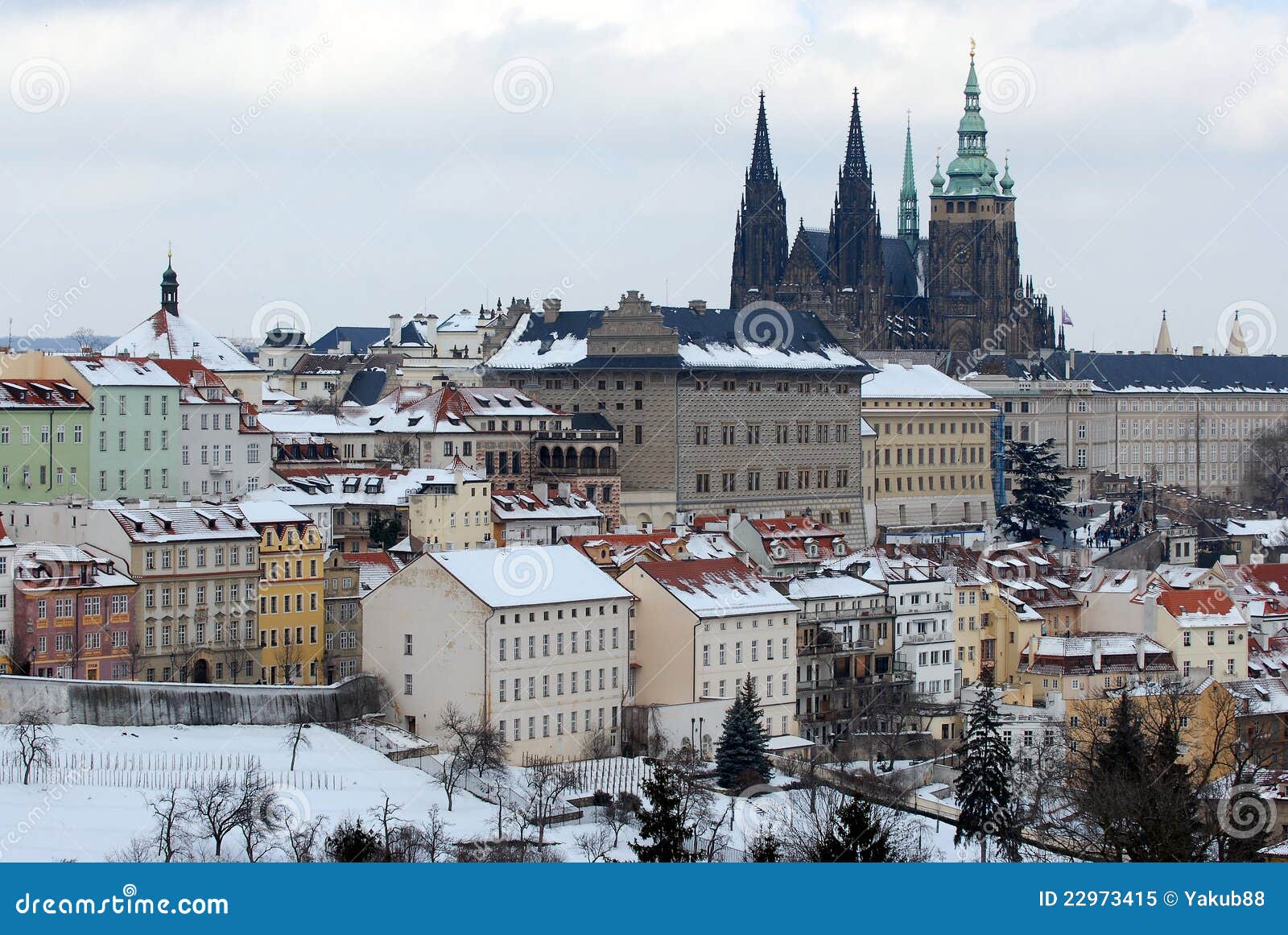 Winter Prague stock image. Image of snow, historical - 22973415