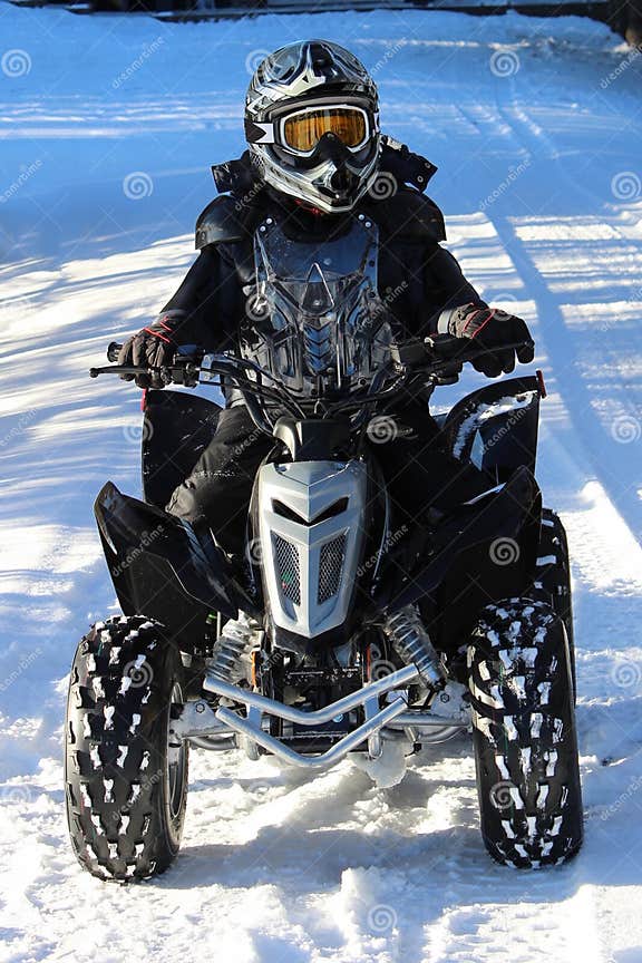Winter Quading in Full Gear Stock Image - Image of adventure, four ...