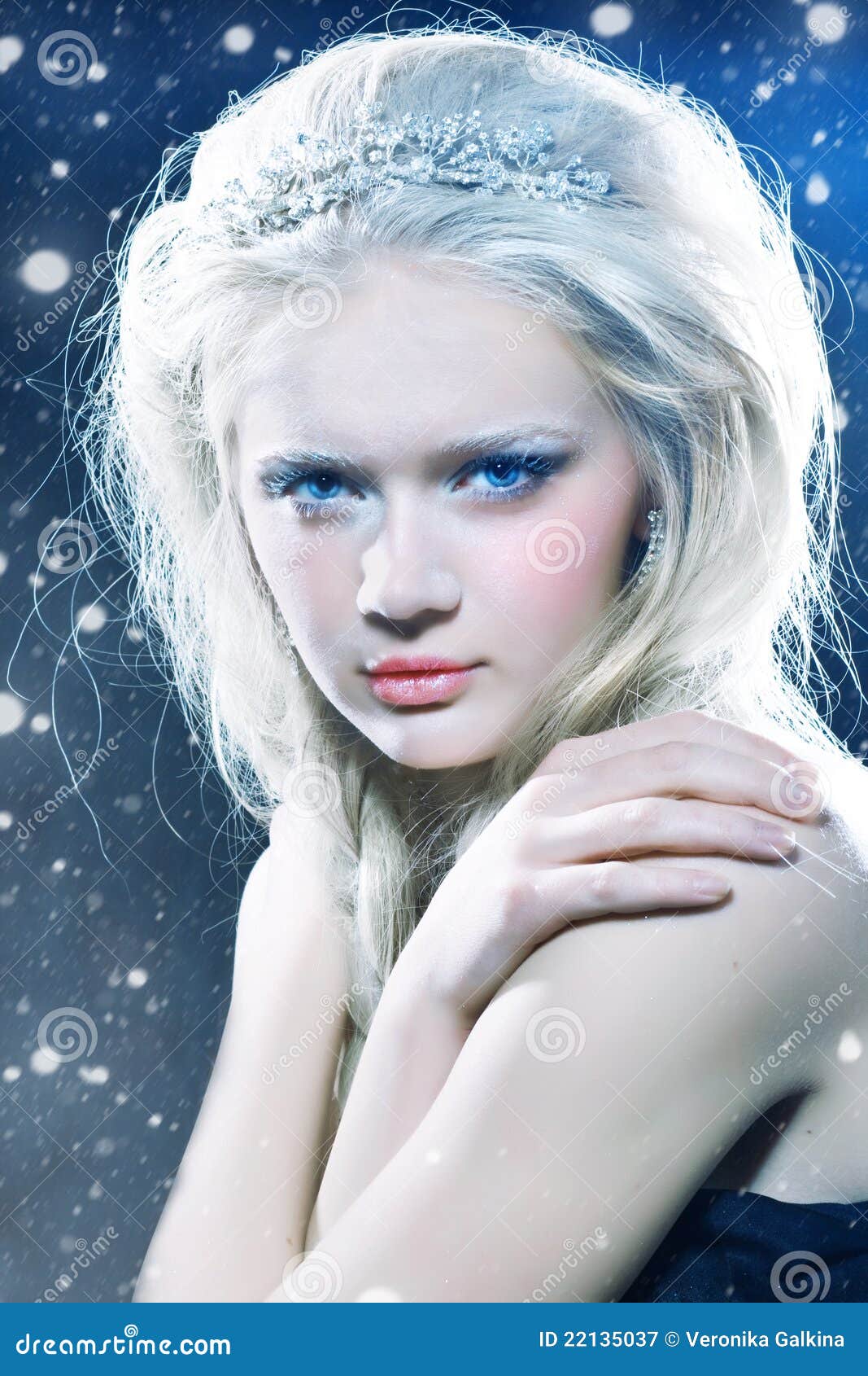 Winter queen stock image. Image of look, glamour, earring - 22135037