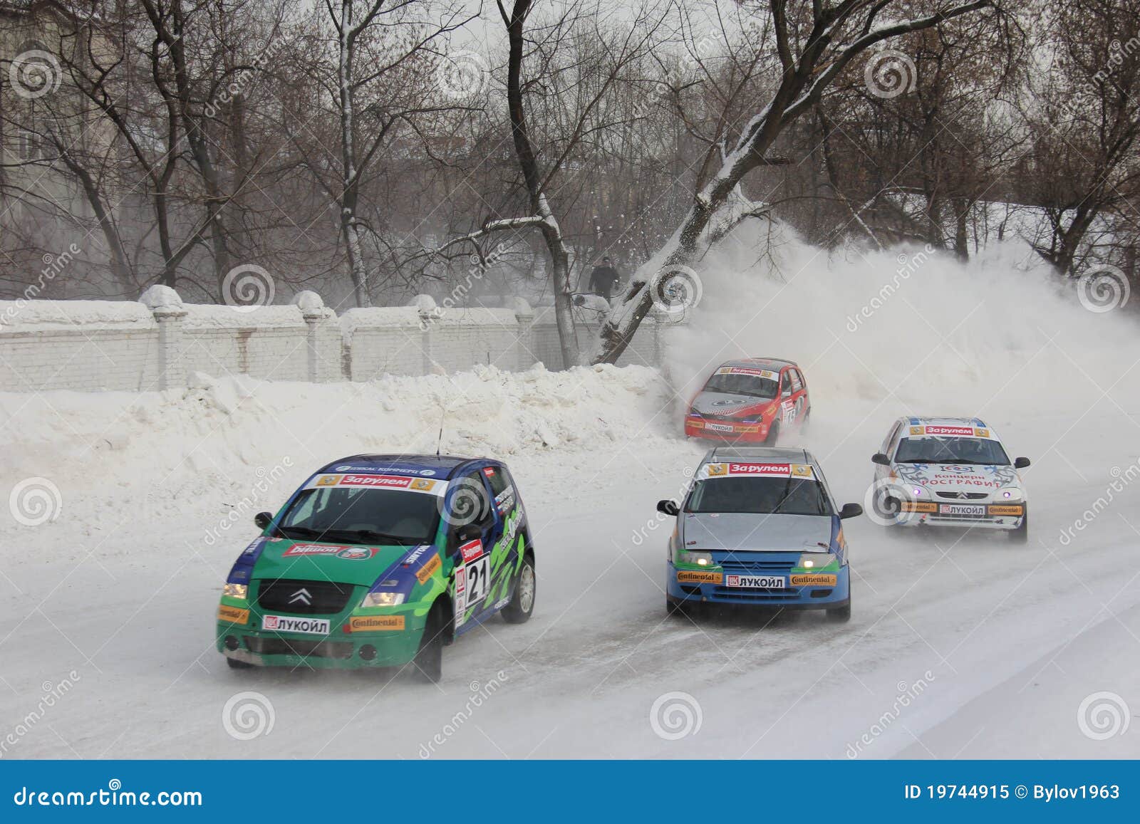 Winter race editorial image. Image of drifting, cars - 19744915