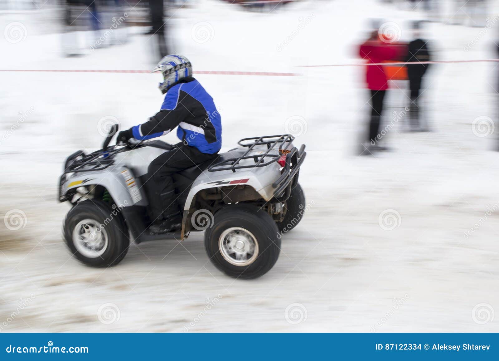 Winter racing ATV stock photo. Image of adventure, quad - 87122334