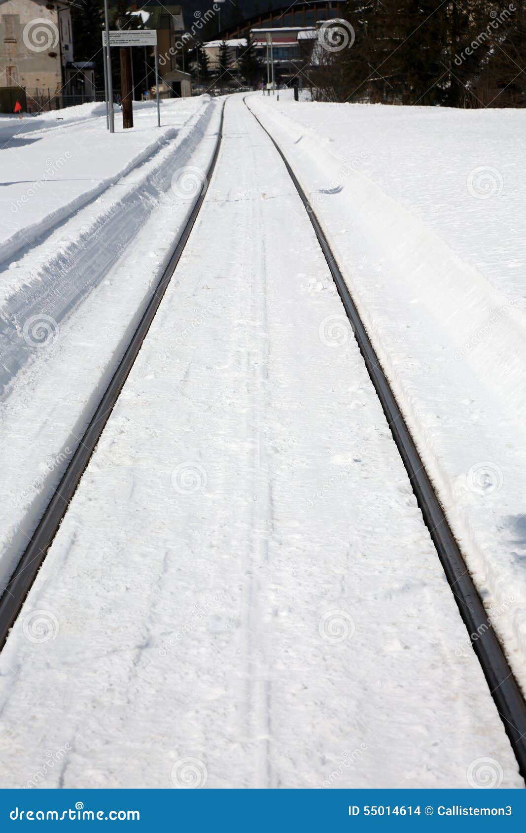 Winter rail line stock photo. Image of frozen, railroad - 55014614