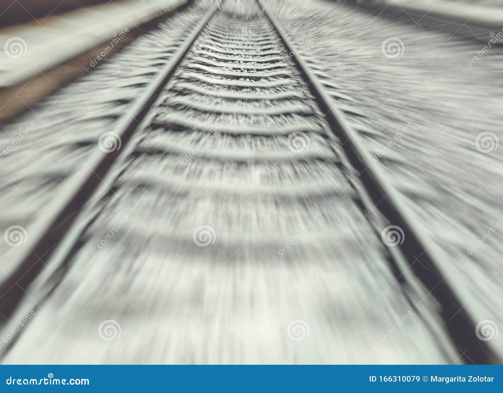 Winter Railway Rails in the Snow. Rails Go into the Distance Stock ...
